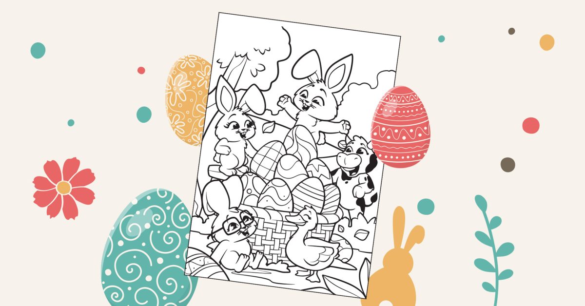 The 2024 Easter colouring competition template