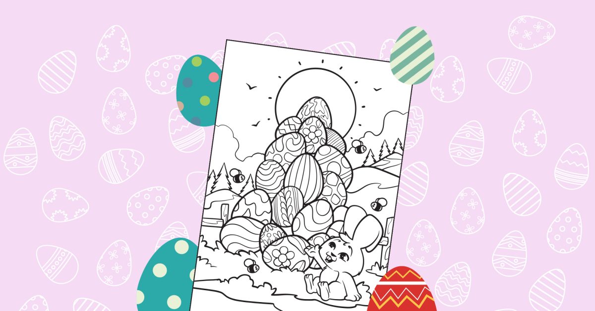 The 2025 Easter colouring competition template
